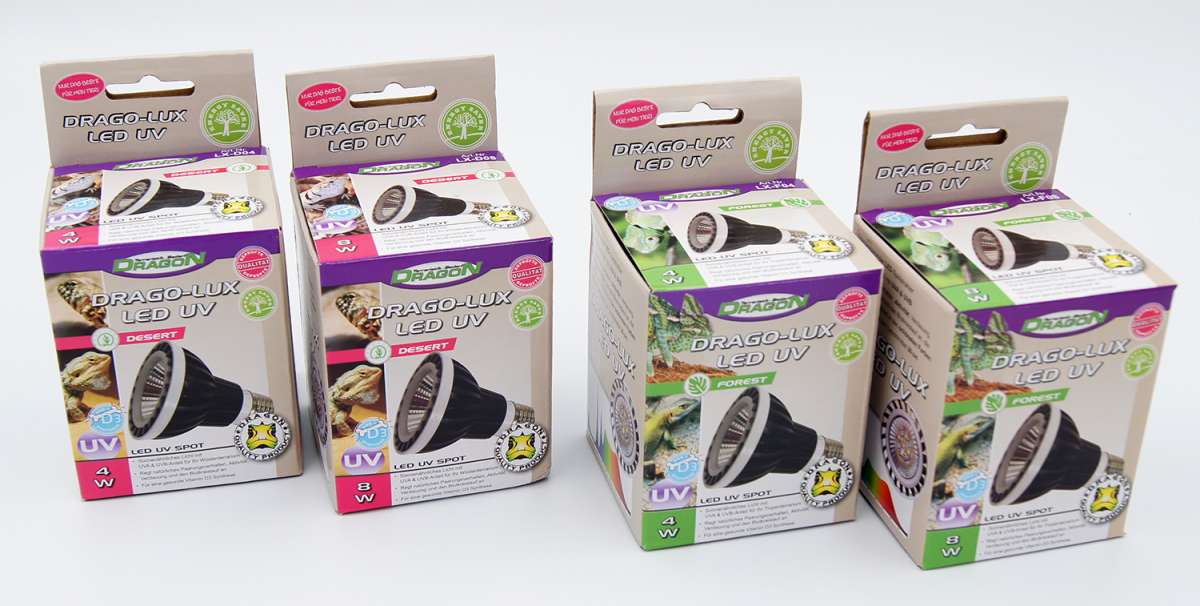 DRAGO-LUX LED UV Desert & Forest – UV-LED Spots für Terrarien ...